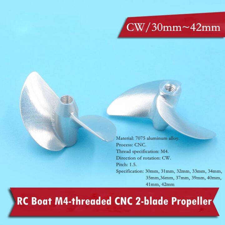 RC Boat 2-blade Propeller M4 Thread 30-42MM Prop Pith 1.5 Aluminum ...