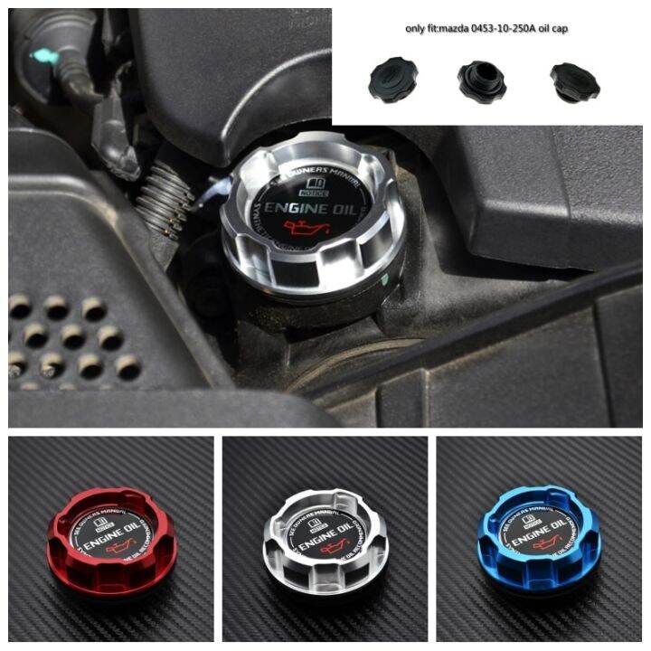 อลูมิเนียมเครื่องยนต์น้ำมัน Cap สำหรับ MAZDASPEED แข่ง RX8 RX7 MIATA ...