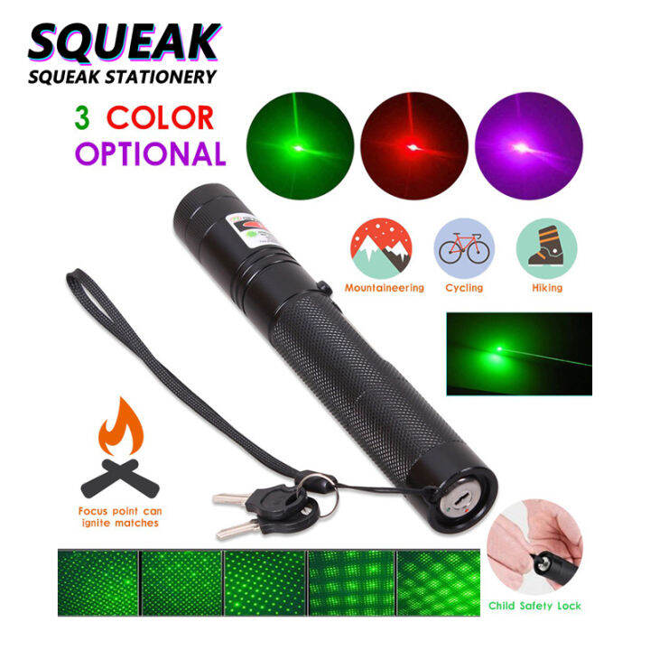 Green Laser Pointer 1000mW Lazer Pen with Safety Keys Outdoor Bright ...