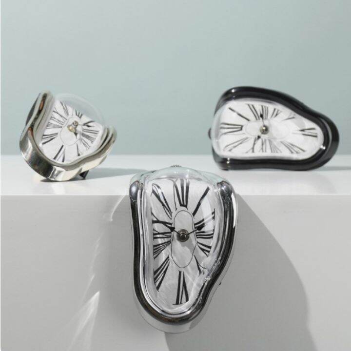 {hot} Retro Melting Clock Silent Creative Surrealism Electronic Clock ...