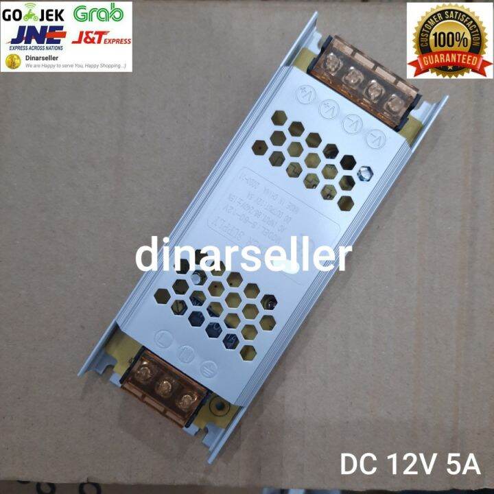 TRAFO 12V 5A SLIM ADAPTOR POWER SUPPLY / TRAFO CCTV LED STRIP DLL | Lazada Indonesia