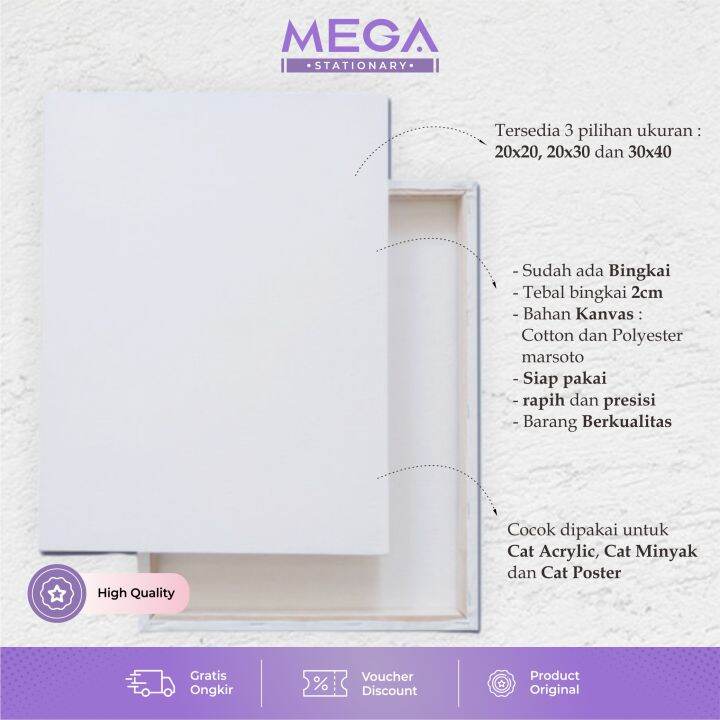 Kanvas lukis berbagai macam ukuran / CANVAS BOARD 20 x 20 / 20 x 30 / ...