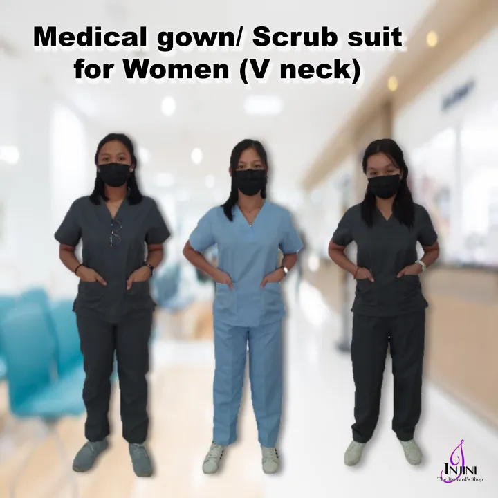 Scrub suit/ medical gown for women (v neck) | Lazada PH