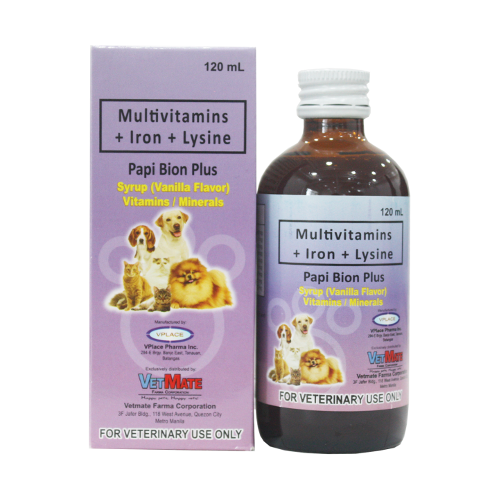Papi Bion Plus Syrup (Vanilla Flavor) for Dogs & Cats 120ml | Lazada PH