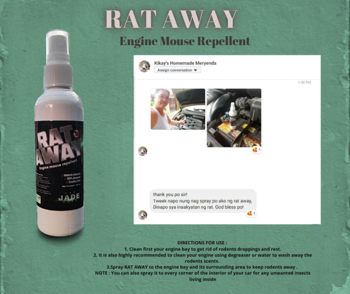 (1 bottle 120ML ) JADE Rat Away Engine Mouse Repellent | Lazada PH