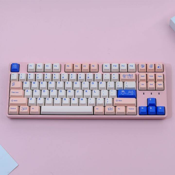【Keycap Only】poco Keycap Pink Cute Key cap 129 Keys Cherry Profile PBT ...