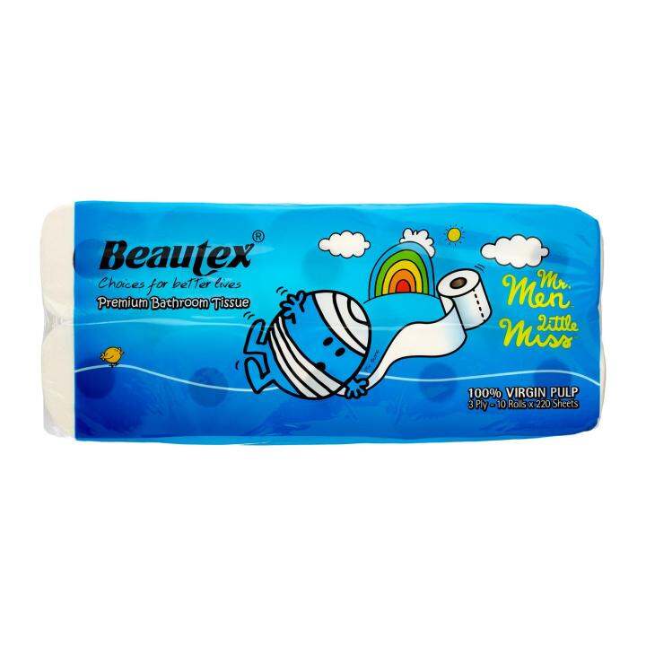 Beautex Mr Men and Little Miss Pure Pulp 3-Ply Toilet Tissue - 10 Rolls ...