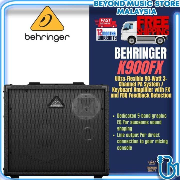 BEHRINGER ULTRATONE K900FX Ultra-Flexible 90-Watt 3-Channel PA System ...
