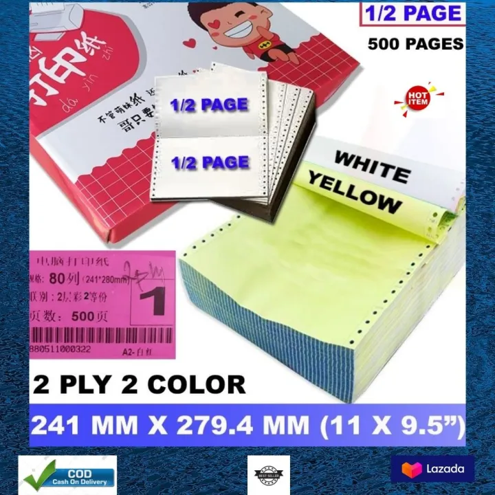 2Ply 2 color Carbonless Continuous Form Paper 500 Sheets | Lazada PH
