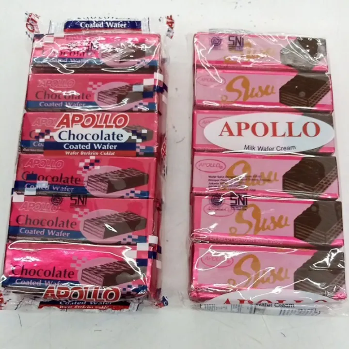 APOLLO WAFER MILK CHOCOLATE / APOLO COATED WAFER 12 pcs x 12gr / Wafle ...