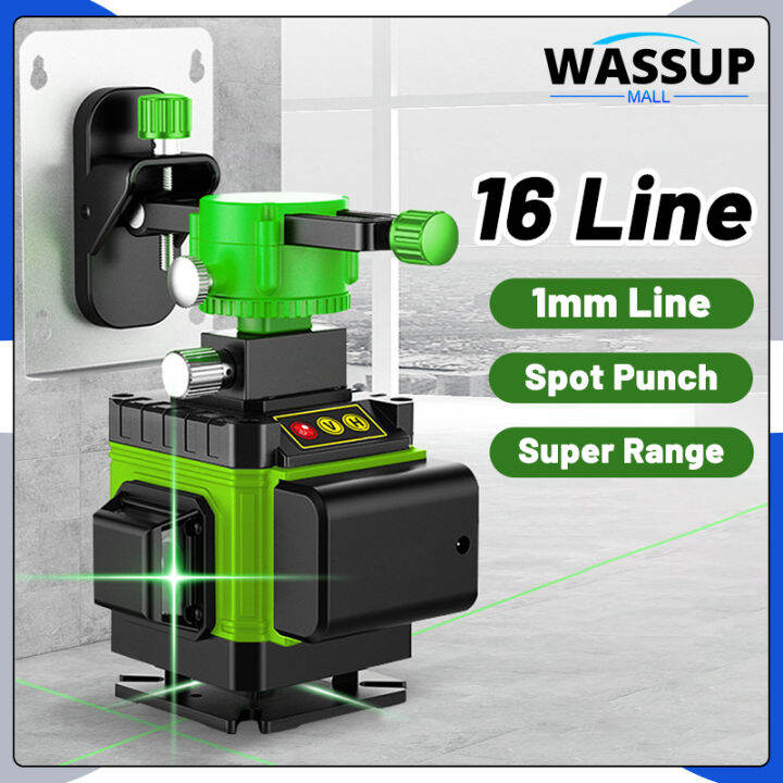 WASSUP Original 4D laser level lines levelling tools for 360 rotary set ...