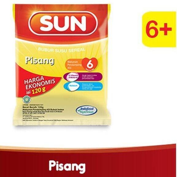 Sun Bubur Susu (Ekonomis) Pisang 120G / bubur bayi MPASI 6+ bulan ...