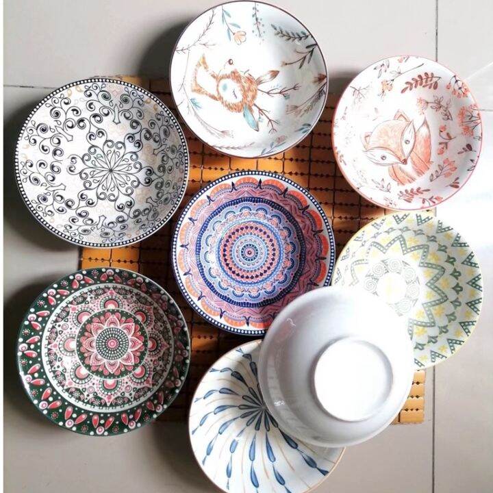 Ceramic Bowl Round Soup Bowl Dinnerware Bowl Kitchen Bohemian Style ...