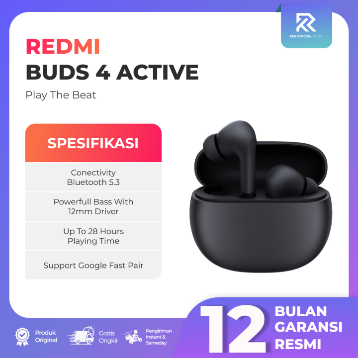 Xiaomi Redmi Buds 4 Active TWS Bluetooth Garansi Resmi | Lazada Indonesia