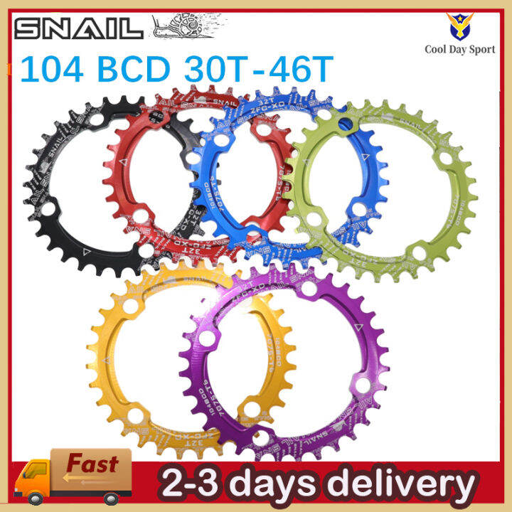 【PH stock+COD】1pc SNAIL Chainring 104 BCD Round 32t 34t 36t 38t 40t 42t Tooth Narrow N Wide ...