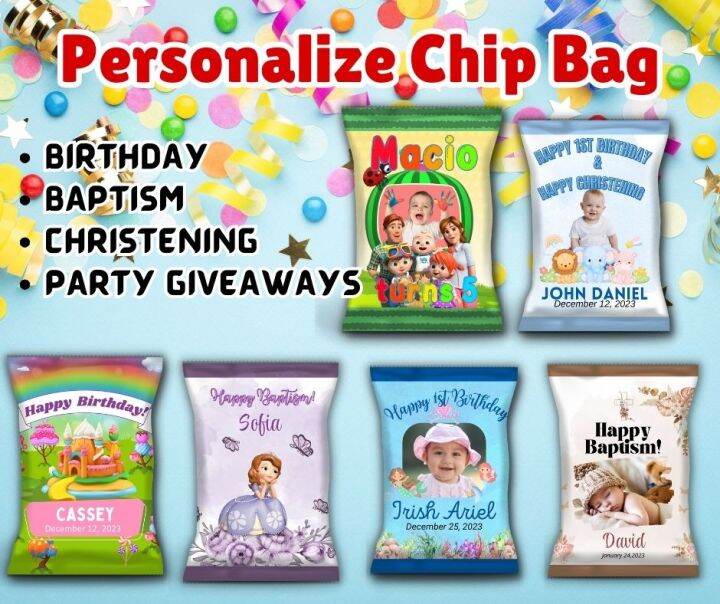 Personalized Chip Bag / customize chip bag / Loot bag / Party giveaway ...