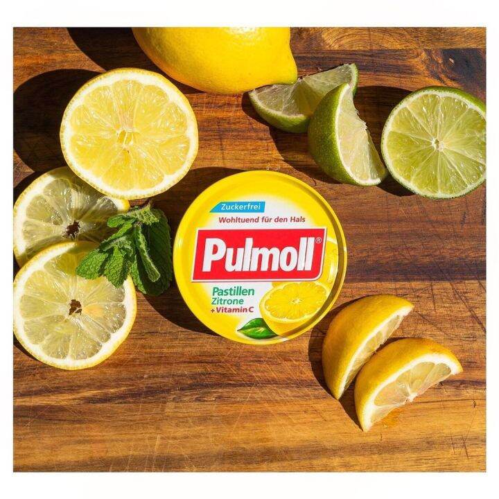 พูลมอล ลูกอมรสเลมอน Pulmoll Lemon Citron+Vitamin C ลูกอมปราศจากน้ำตาล ...