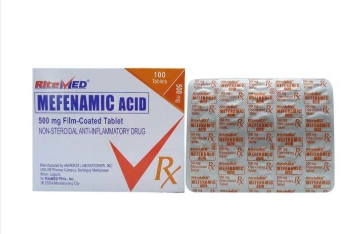 Mefenamic Acid 500mg. ( Generic RiteMed) 10 tablets Mask Blocked nose ...
