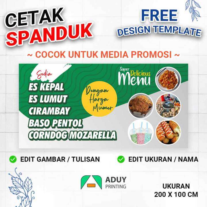 Cetak Spanduk Banner Corn Dog Warna Hijau Ukuran 200x100 Bisa Kustom ...