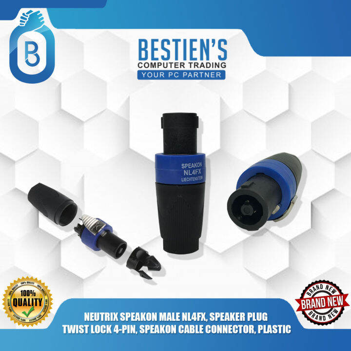 NEUTRIX SPEAKON MALE NL4FX, SPEAKER PLUG TWIST LOCK 4-PIN, SPEAKON ...