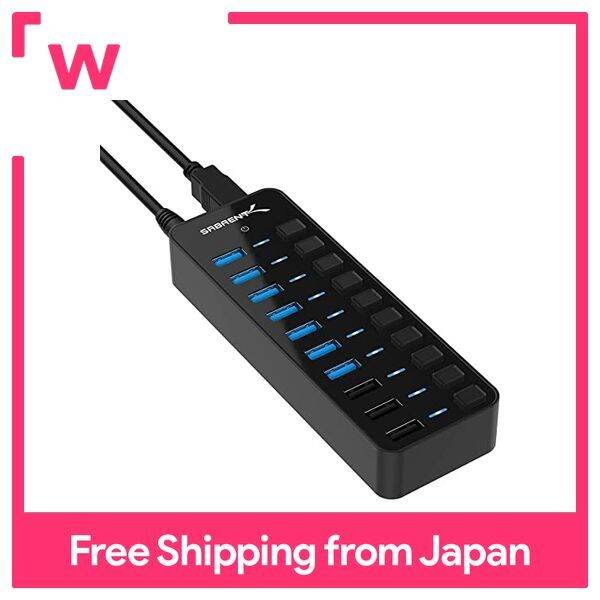 SABRENT usb hub powered 12V/5A power adapter 3.2 Gen 1, 10 ports 60W ...