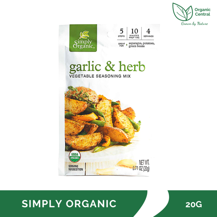 Simply Organic Garlic & Herb Vegetable Seasoning Mix 20g | Lazada PH