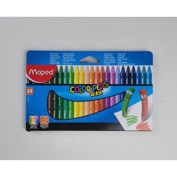 Maped Wax Crayon Colorpeps triangular grip (Available in : 18's & 24's ...