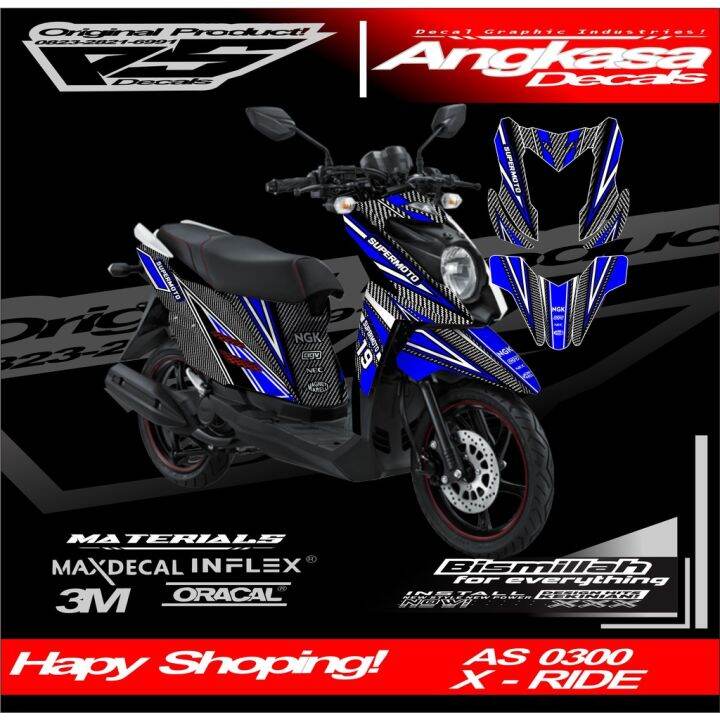 0300 DECALS MOTOR X-RIDE FULL BODYSET CUSTOM WARNA / variasi sticker ...
