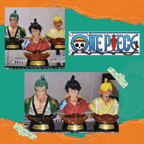 Spot One Piece Luffy Zoro Sanji Wano head bust with led light action ...