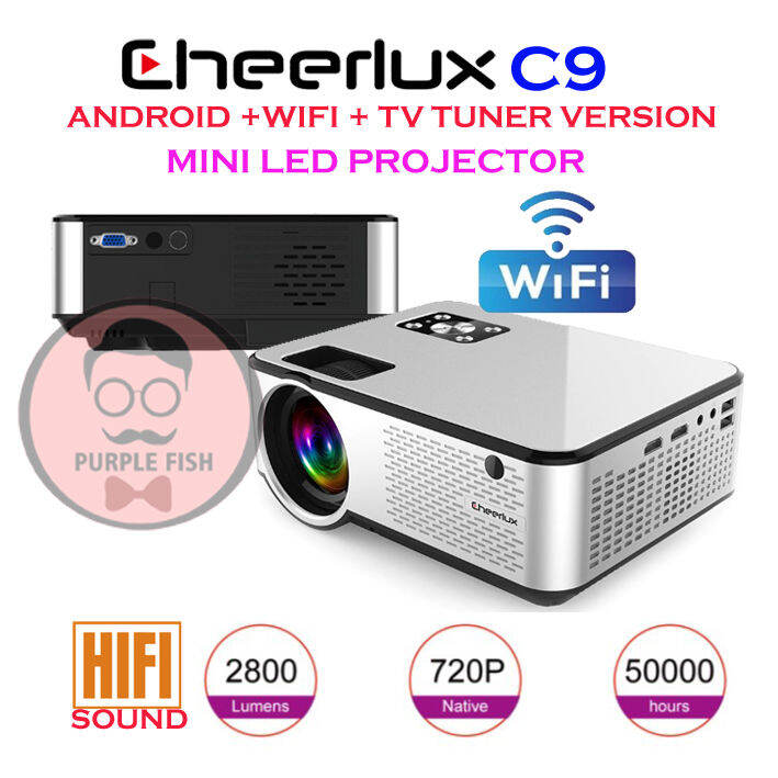 Mini Proyektor Cheerlux C9 Android WiFi TV Tuner LED Projektor | Lazada ...