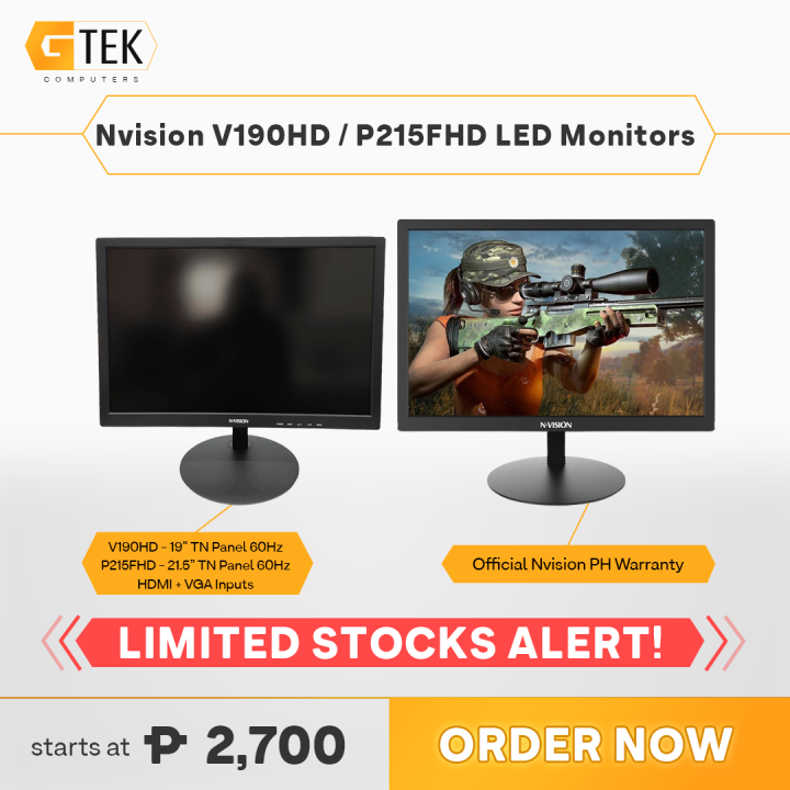 Nvision V190HD / P215FHD 19 inch 21.5 inch HDMI VGA LED Monitor | Lazada PH
