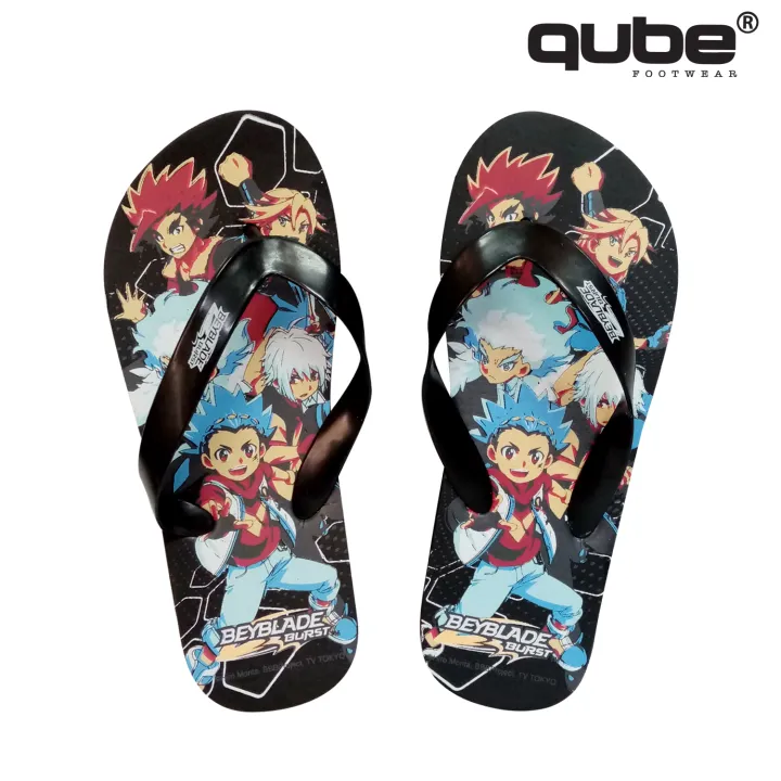 Beyblade Big Five Boys Slippers in Black by Qube Footwear | Lazada PH