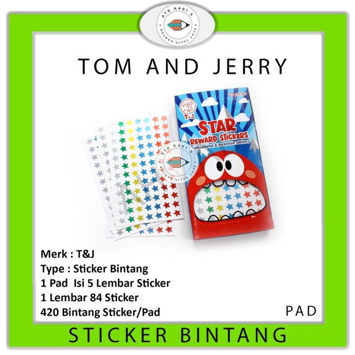 TOM & JERRY - Star Reward Sticker - Sticker Bintang - Pad | Lazada ...