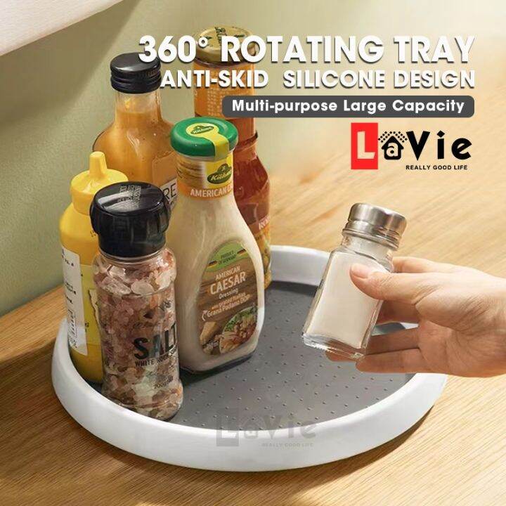 lavie 360° Rotating tray Kitchen spice shelf rotatable tray oil salt ...