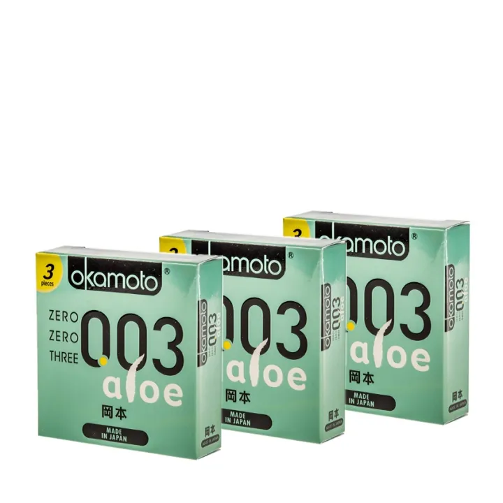 【Local Stock】 Okamoto 003 Aloe 3 boxes of 3s Wet and Wild Condoms ...