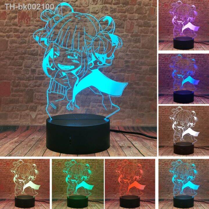 ☎ Luminous MHA Deku6 Himiko Toga Model 3D Visual Illusion LED Lamp ...