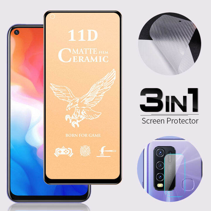 3-In-1 Ceramic Matte Full Tempered Glass + Camera Lens + Back Screen ...