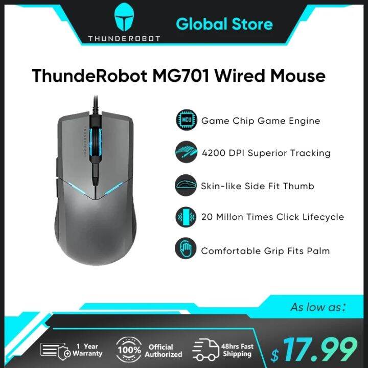 Thunderobot MG701 Wired Gaming Mouse 4200 DPI R Wired Mouse 20 Million ...