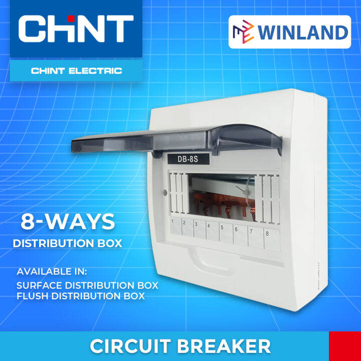 CHINT by Winland 8-Ways Distribution Box Surface/Flush Type with Busbar ...