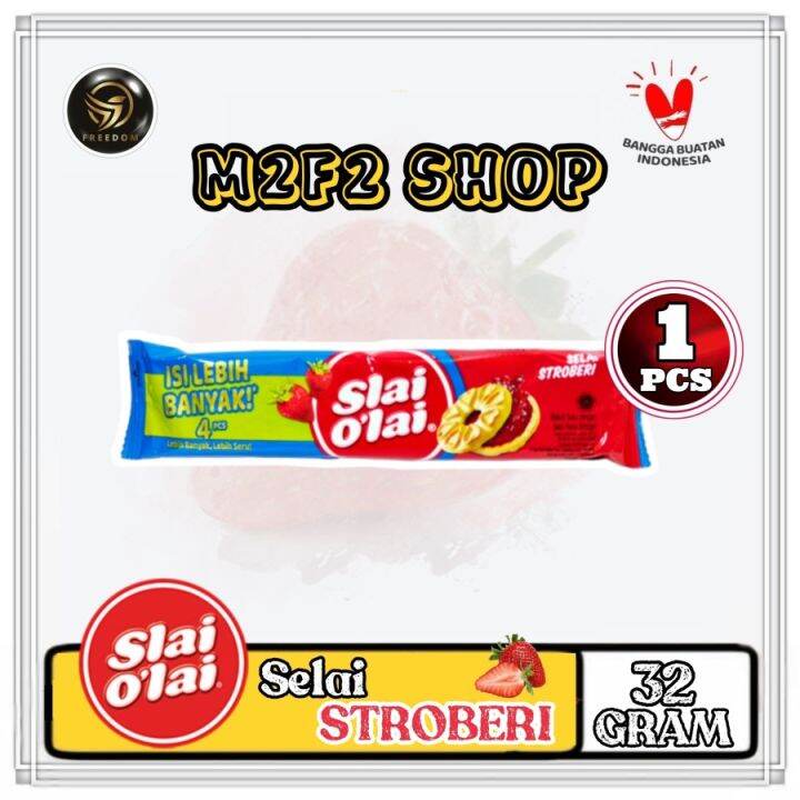 Biskuit Slai Olai Strawberry | Selai Stroberi - 32 gr (Kemasan Sachet ...
