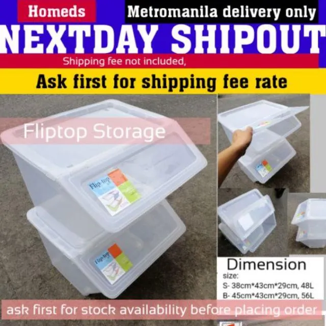 【Hot sale】 Flip-top storage front open 48L or 56L on the day delivery ...