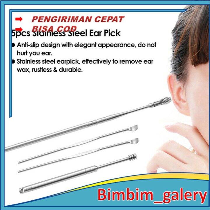 BIMBIM Alat korek kuping telinga pembersih kotoran Ear wax Stainless ...