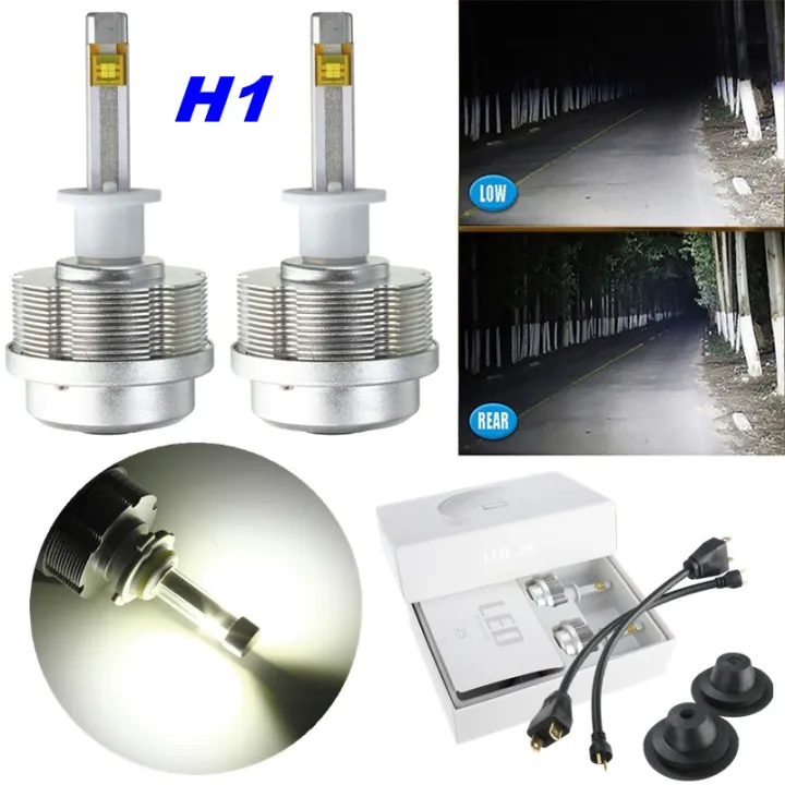 【H1 H7】(6000K) 2pcs 60W All-in-one Car Auto LED Headlight Bulbs 360 ...