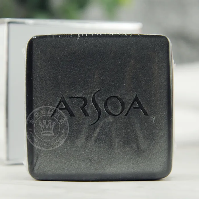 Japan ARSOA Anlusha black soap handmade cleansing soap cleaning oil control moisturizing ...