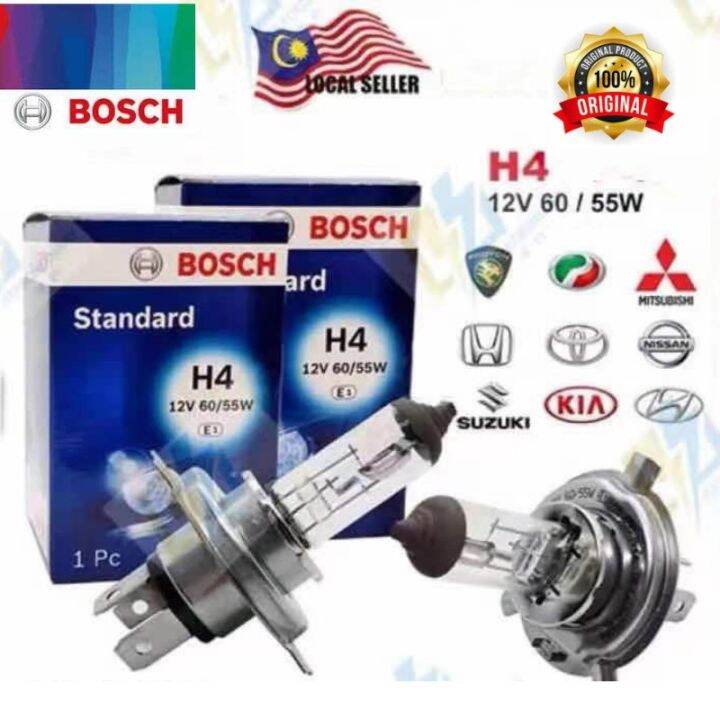 [Ready Stock] 💯 Original 2pcx BOSCH Halogen H4 Bulb 12V 60/55W Car ...
