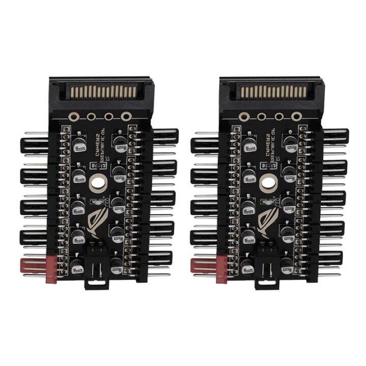 2X Motherboard 4-Pin PWM Hub FAN HUB Computer Temperature Control Speed Control Panel Chassis ...