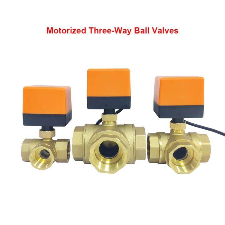 Electric Ball Valves Brass Three-Ways T/L type Three-Wire two-control ...