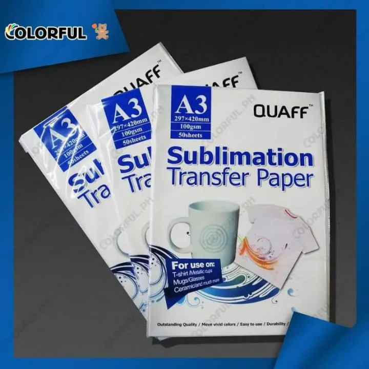 Quaff A3 Sublimation Transfer Paper 100gsm/50pcs For Inkjet Printer ...