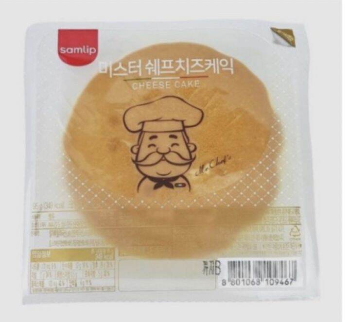 ขนมชีสเค้กเกาหลี samlip cheese cake 105g 삼립 미스터 쉐프 리얼 치즈케익 105g ...