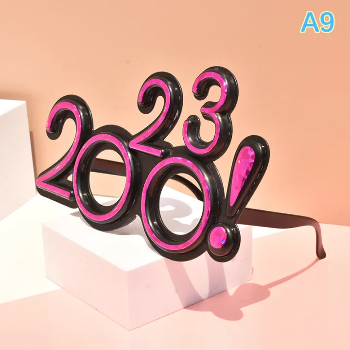 Graceful 2023 Glasses Frame Booth Prop Happy New Year Eyeglasses ...